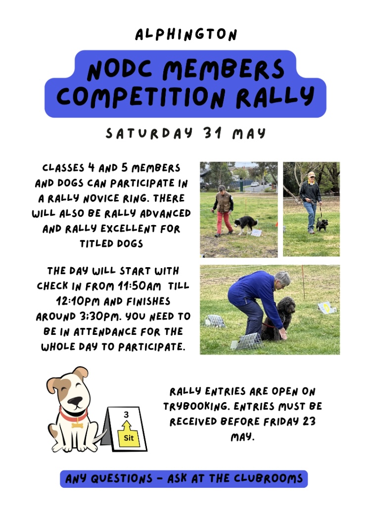 NODC Member competition - Rally - Northcote Obedience Dog Club